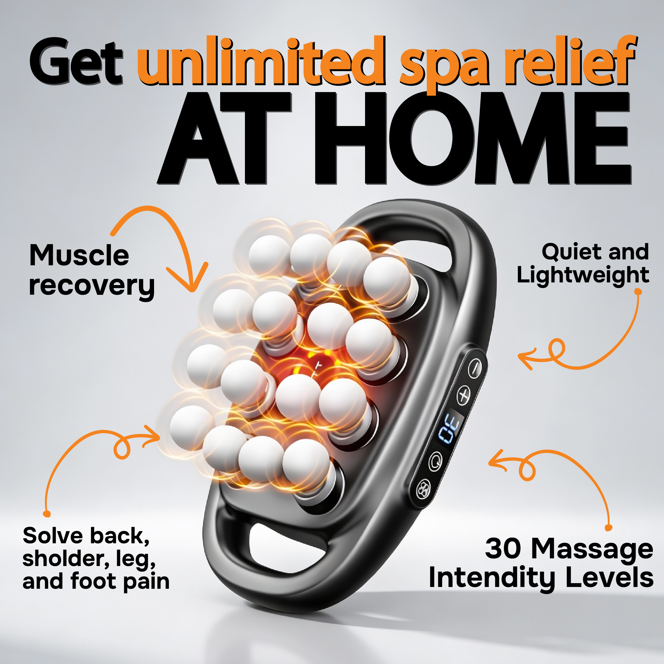 16-Head Deep Tissue Massage Gun for Muscle Recovery – VitalBloomly